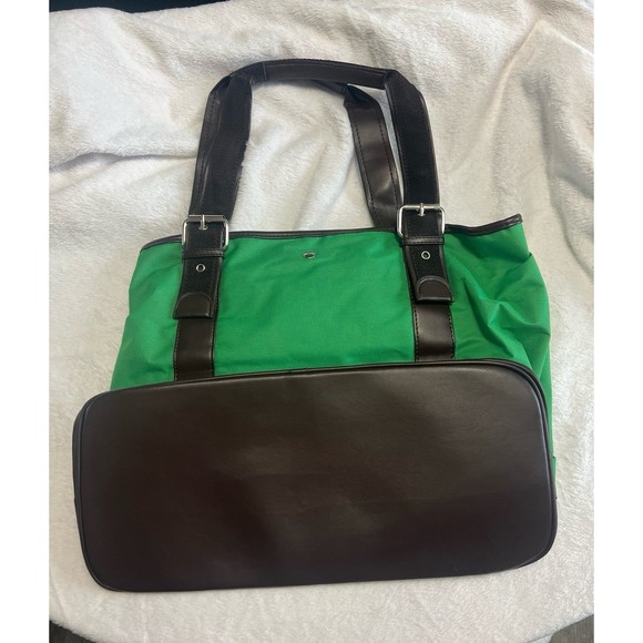 Bags | Kelly Green Brown Shoulder Tote Bagpurse | Poshmark
